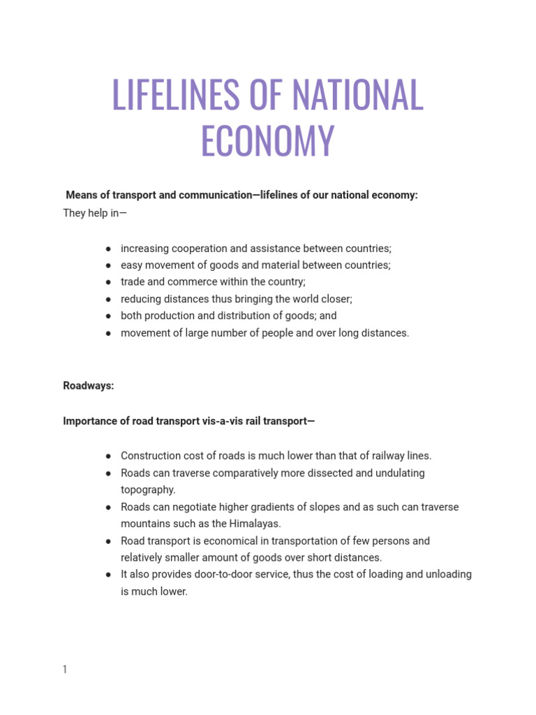 Lifelines of National Economy | PDF | Tourism | Mail