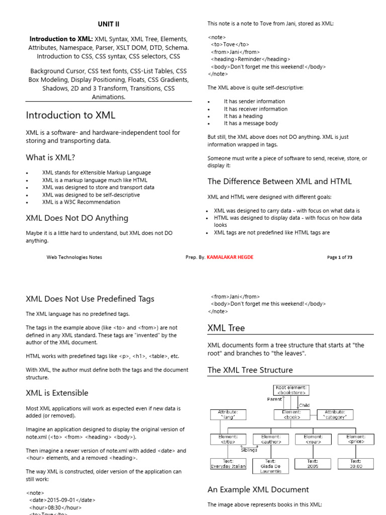 Unit II XML | PDF | Xml Schema | Xml