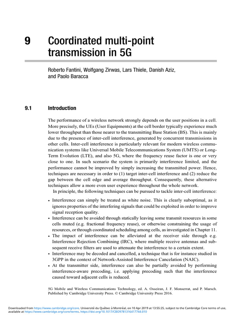 coordinated_multipoint_transmission_in_5g | PDF | Cellular Network | Mimo