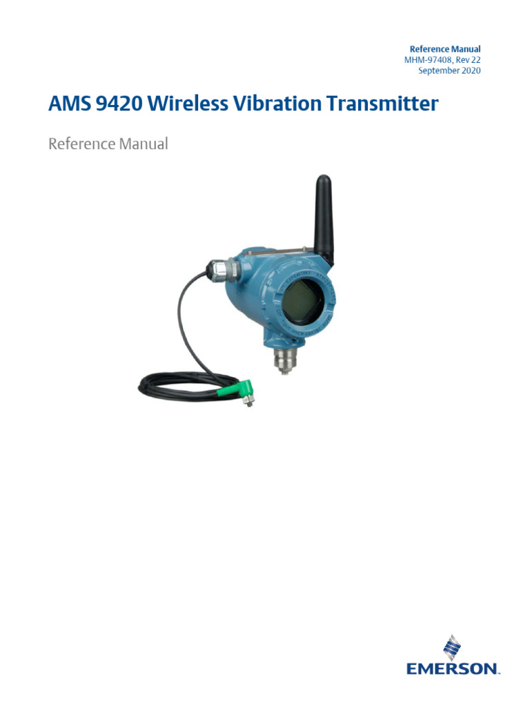 Manuals Guides Ams 9420 Wireless Vibration Transmitter Reference Manual Ams en 39472 | PDF ...