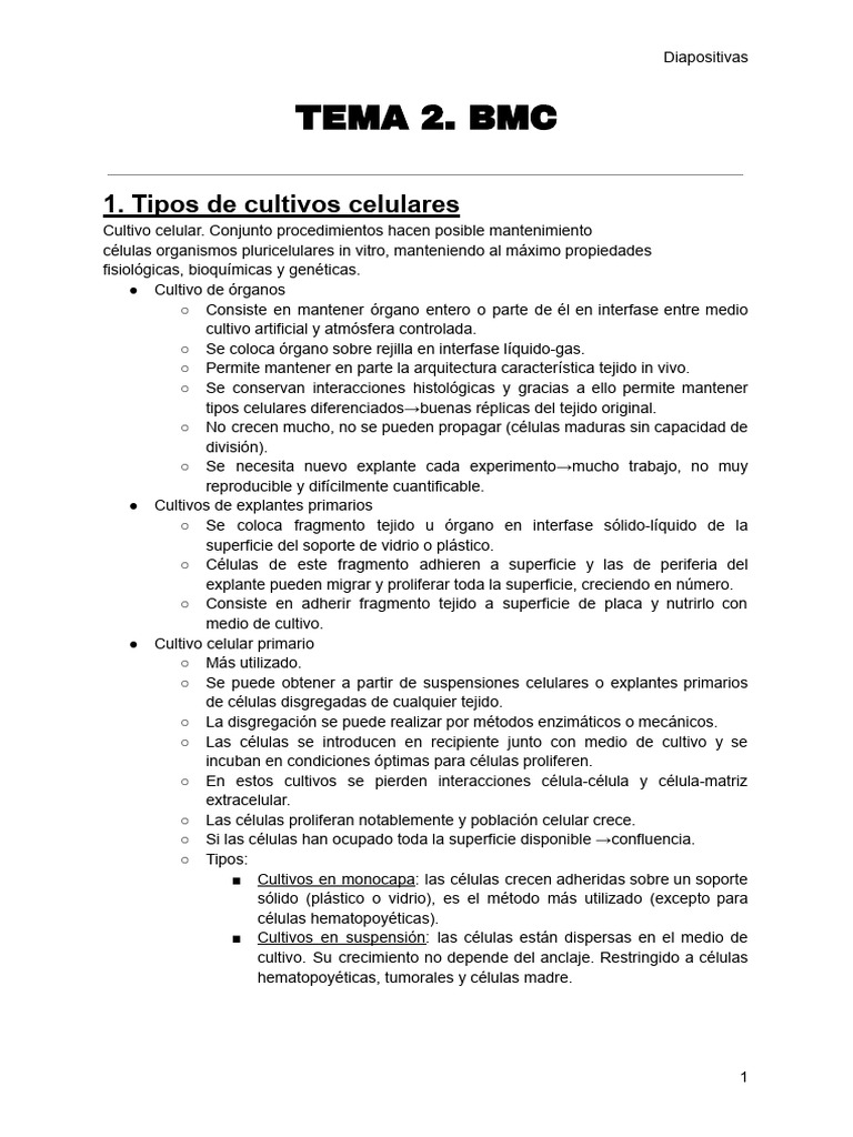 Tema 2 BMC | PDF | Mitosis | Biología Celular