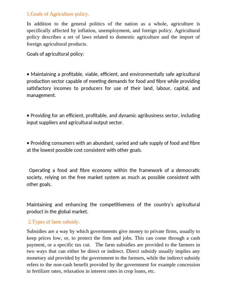Final Aqrar Iqtisadiyyattt | PDF | Agricultural Subsidy | Subsidy