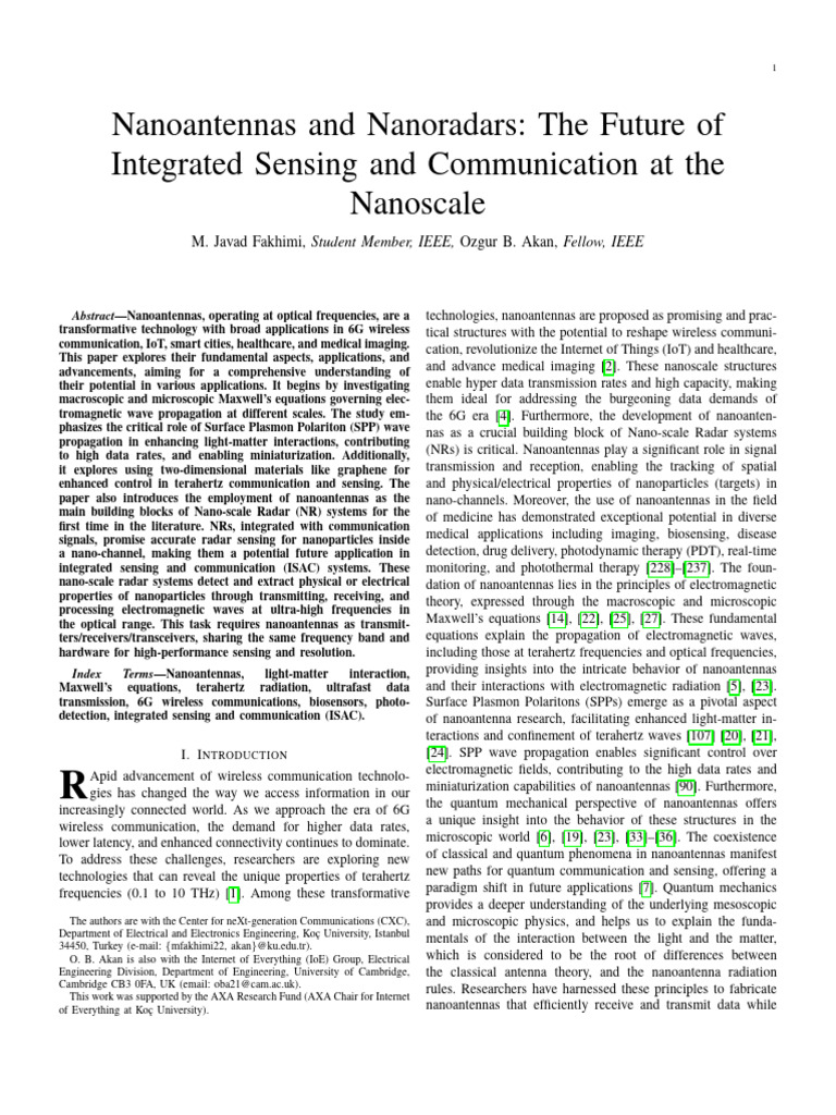 Nano antennas and Nano Radars | PDF | Waves | Electromagnetic Radiation