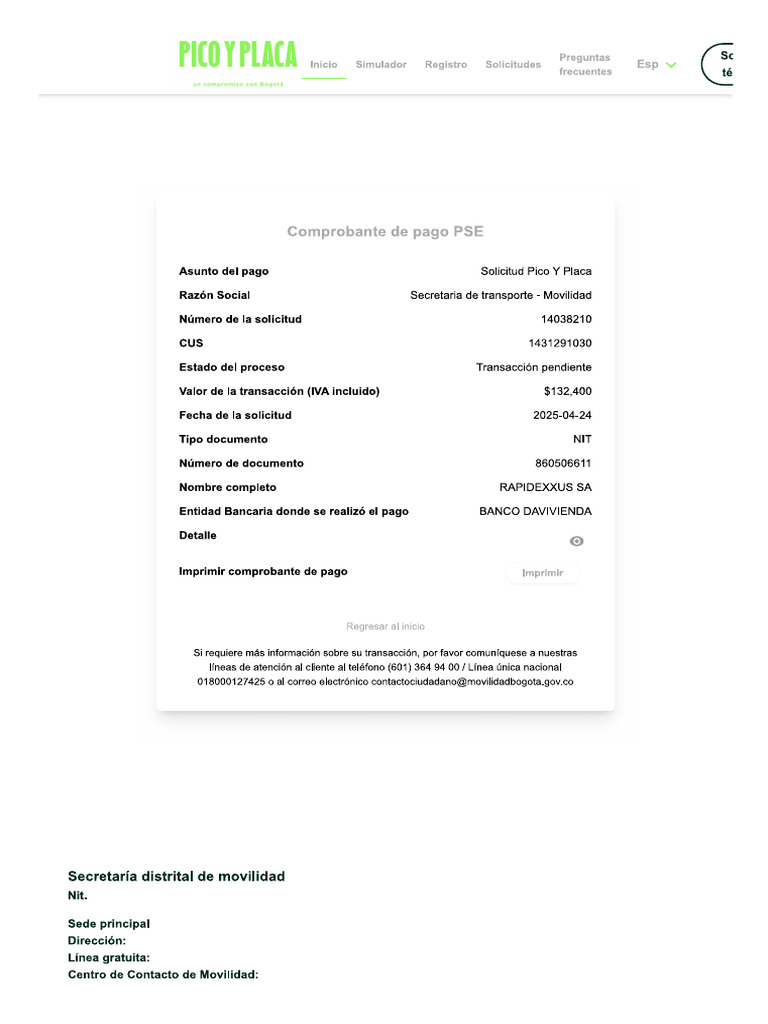 Comprpago - Pico y Placa | PDF