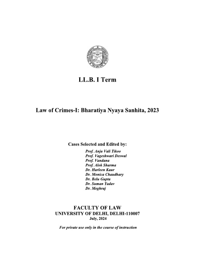 BNS Del Uni Notes | PDF