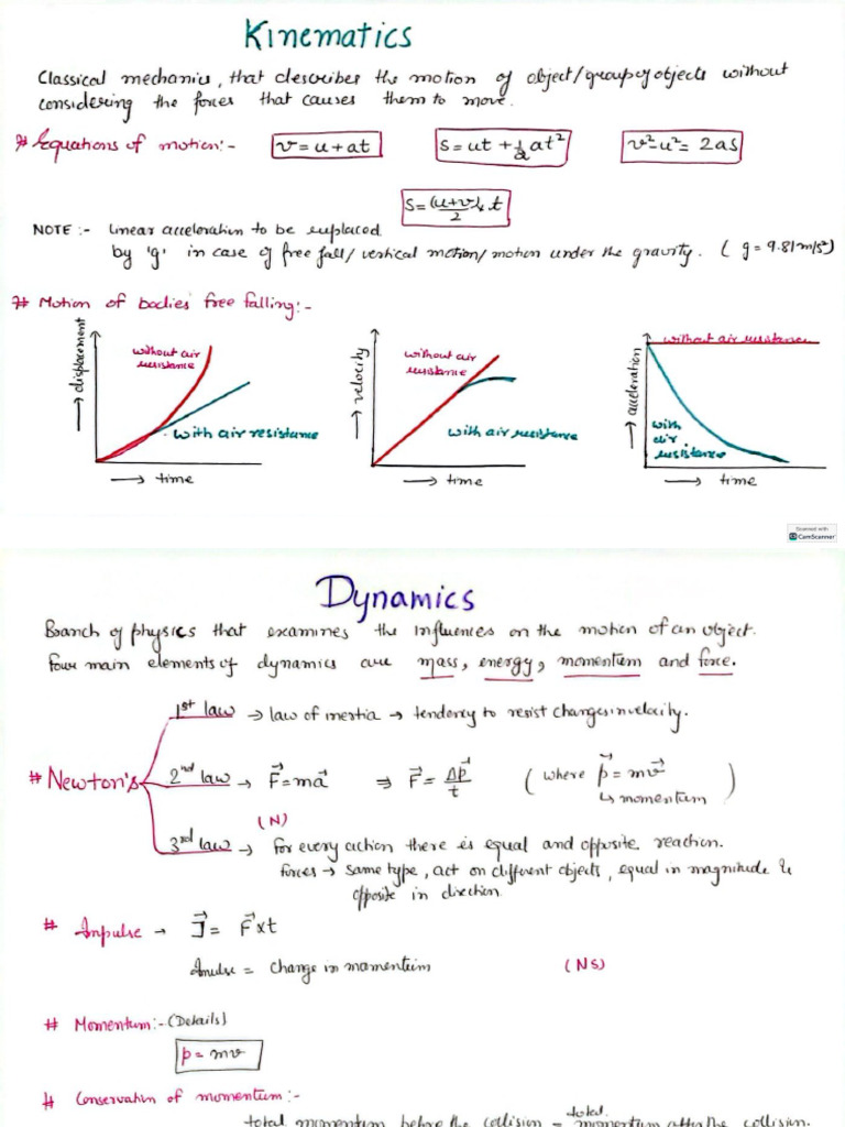 Kinematics and Dynamics | PDF