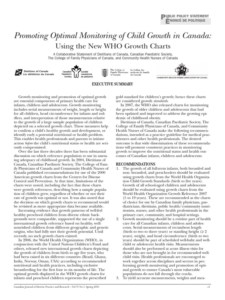 Promoting Optimal Child Growth Monitoring | PDF | Body Mass Index | Obesity
