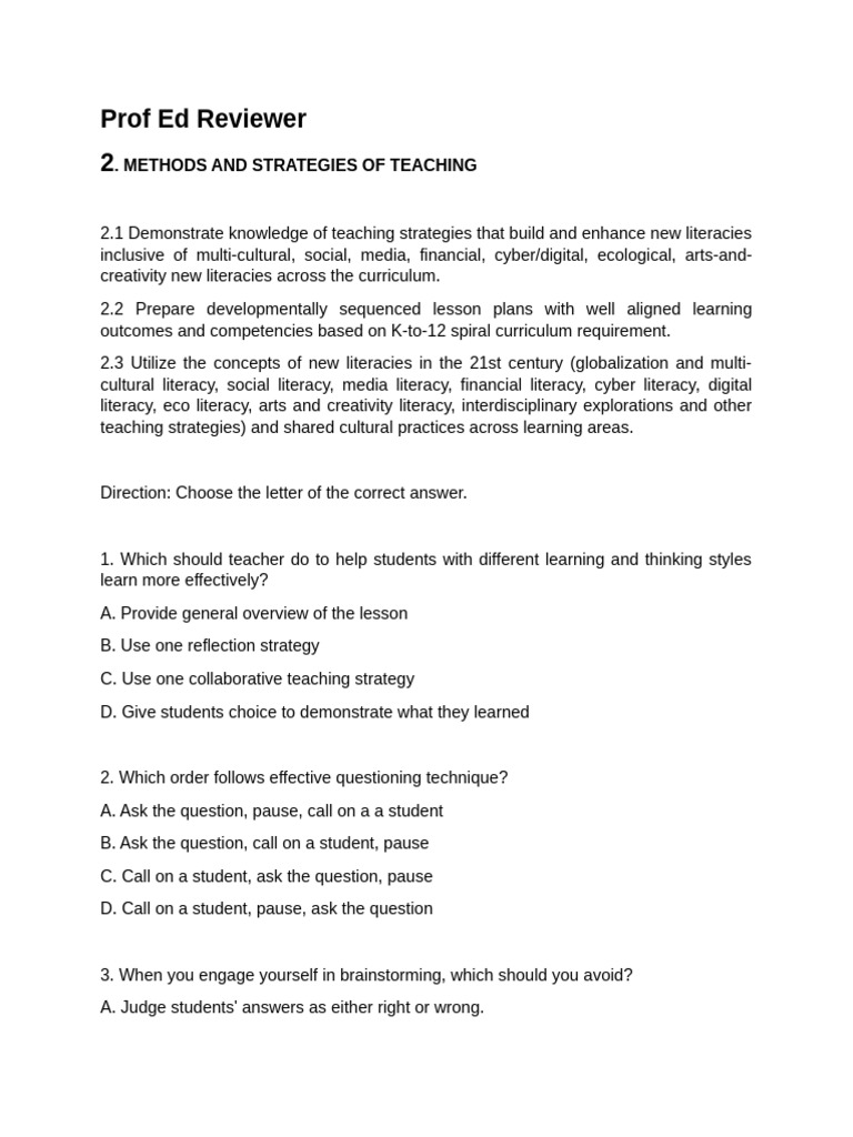 Prof Ed Reviwer Soft | PDF | Information Literacy | Literacy