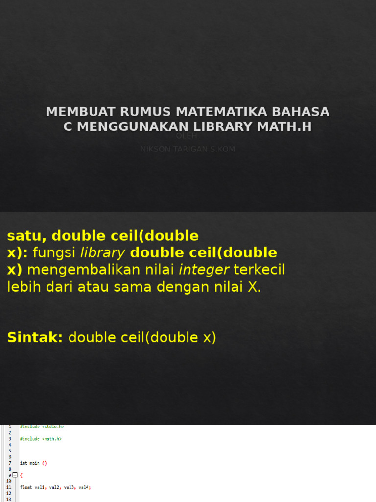 Rumus Matematik dengan Library Math.h | PDF