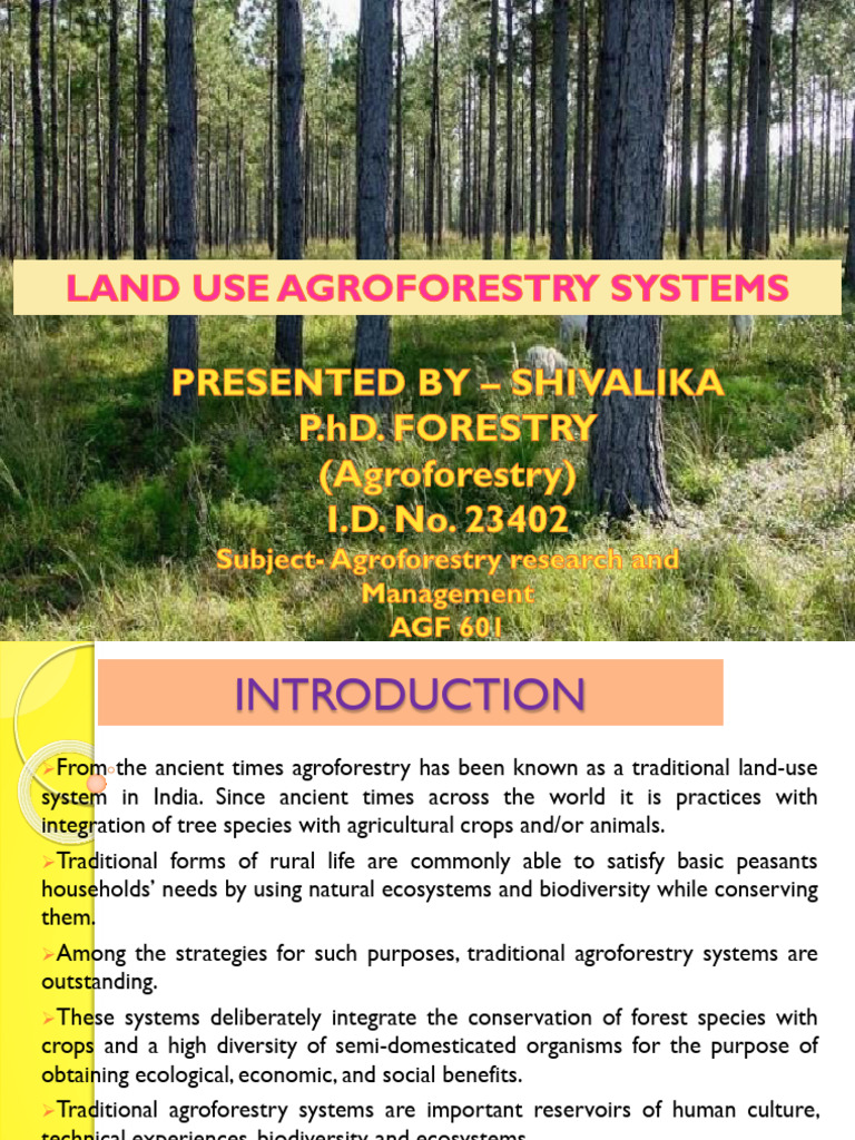 Land Use in Agroforestry Systems | PDF | Agriculture | Trees