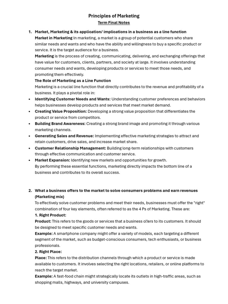 Marketing Principles and Strategies Guide | PDF | Marketing | Pricing