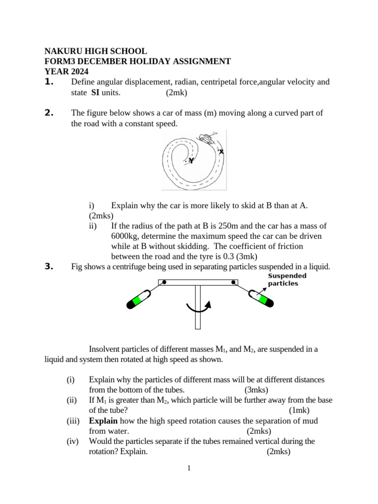 Physics Form 3 Holiday Assigmnent T3 | PDF | Buoyancy | Density