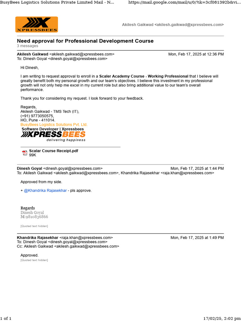 Approval For Professional Development Course-Combined | PDF | Taxation ...