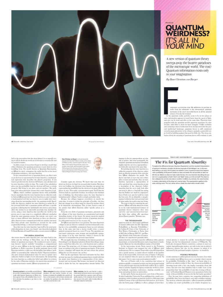 Quantum Paper Article - Quantum Weirdness | PDF | Quantum Mechanics | Theoretical Physics