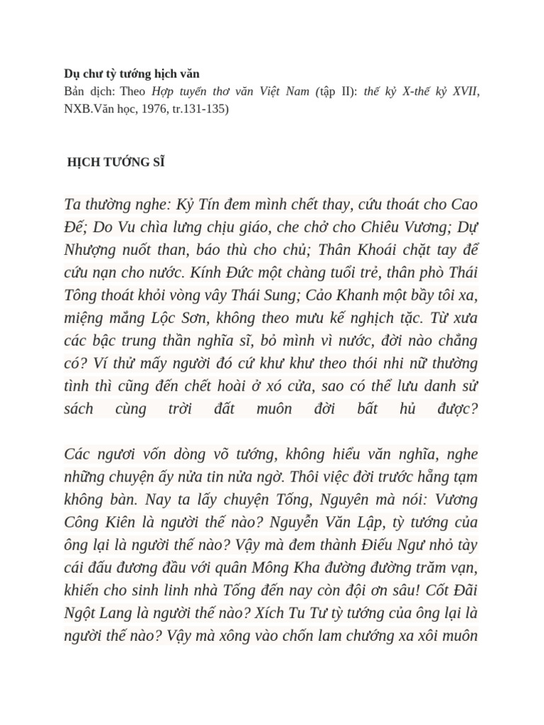 HICH TUONG SI BAN DICH | PDF
