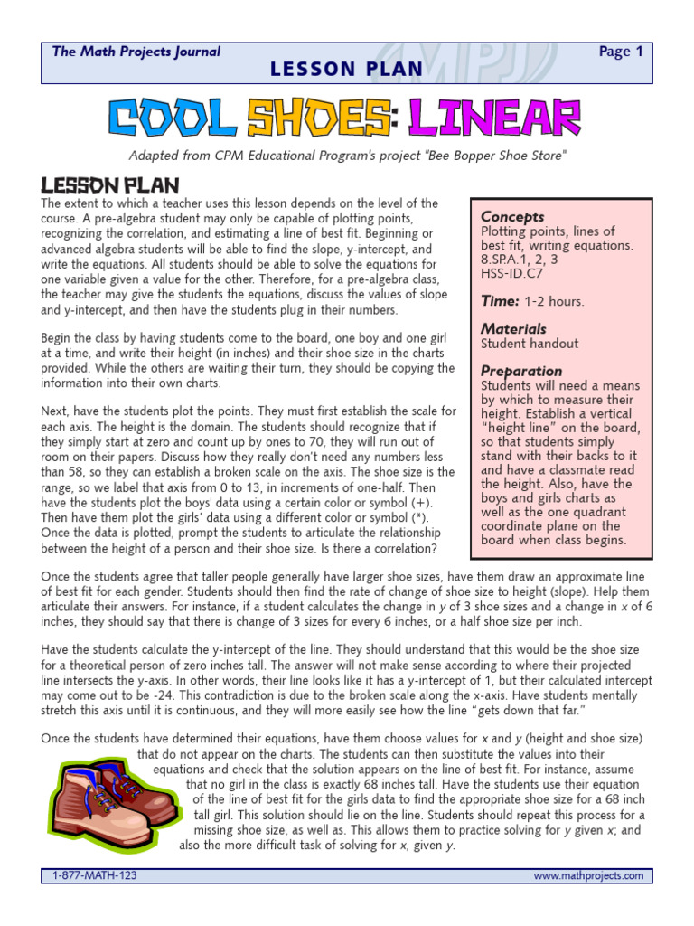 Linear Correlation in Shoe Sizes | PDF | Cartesian Coordinate System ...