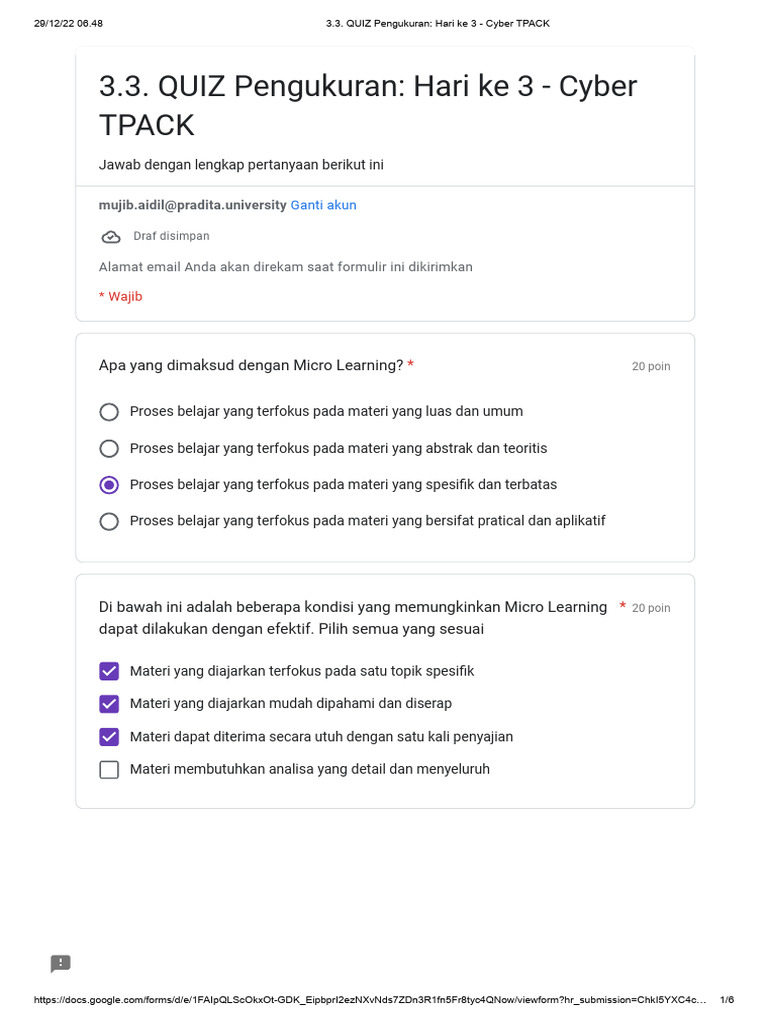 3.3. QUIZ Pengukuran_ Hari ke 3 - Cyber TPACK | PDF