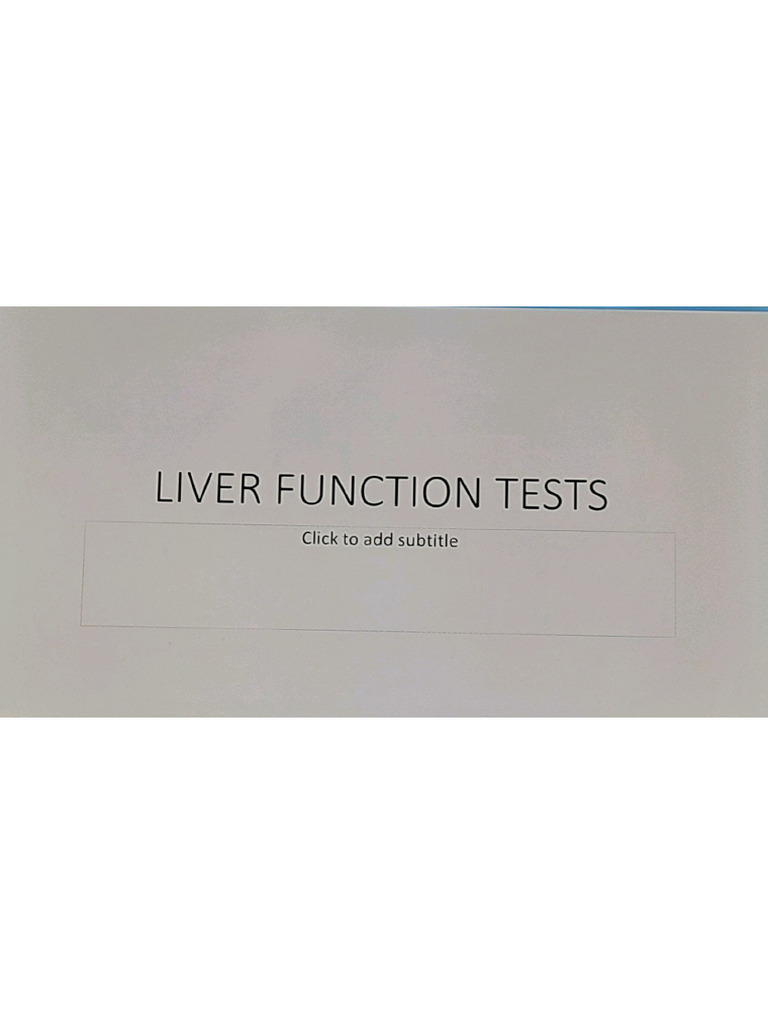 Liver Function Test | PDF