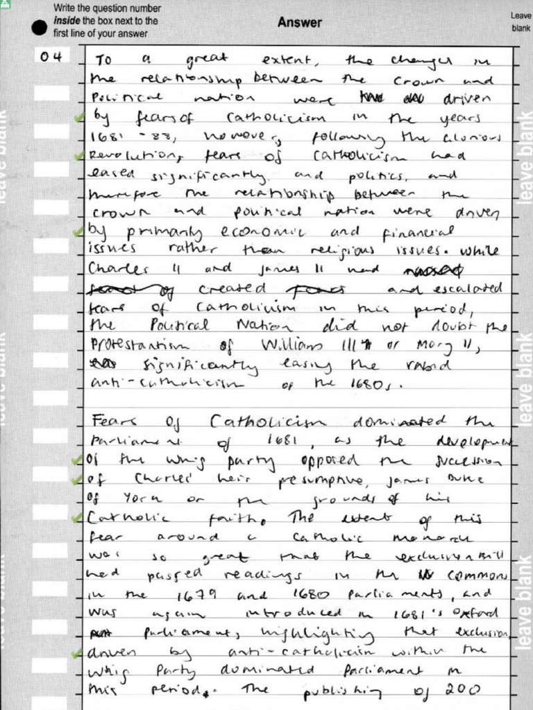 Full Marks A Level History Aqa 1D Essay | PDF