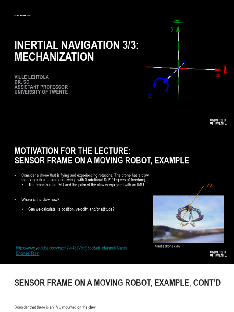 Lecture4 RPCN Inertial Navigation3 Mechanization VL | PDF | Inertial Navigation System | Velocity