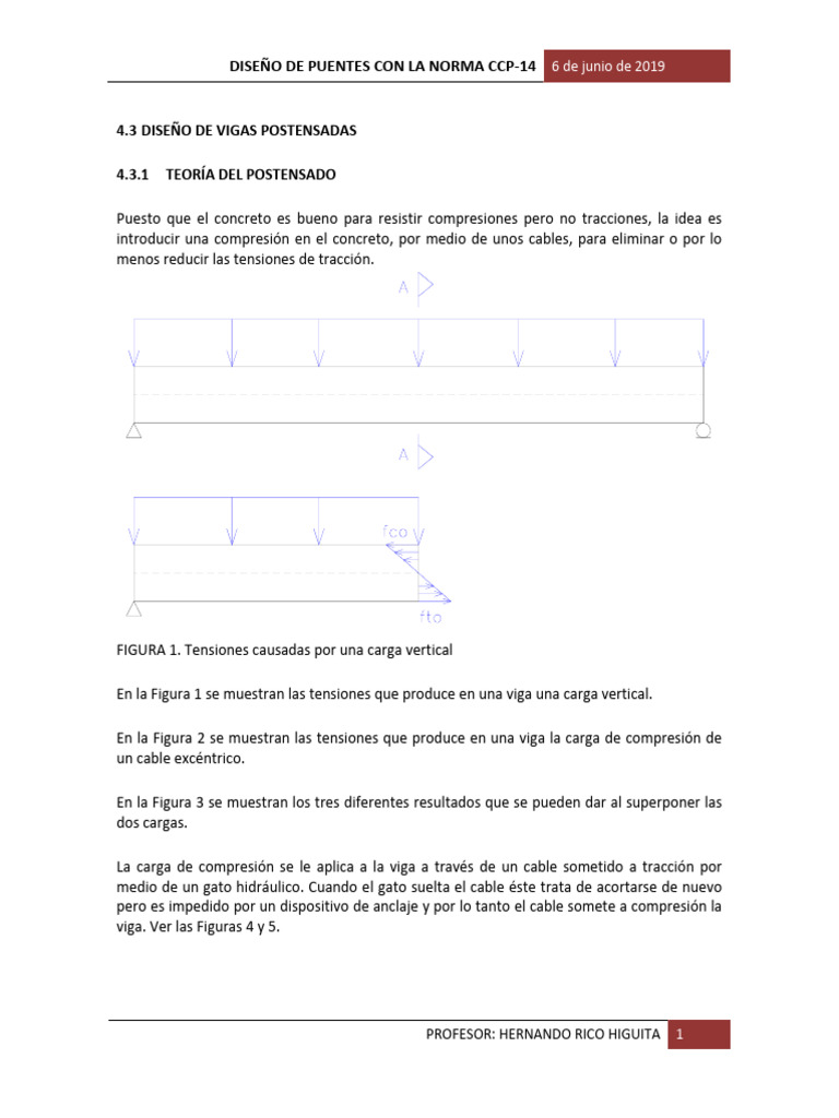Capitulo 4.3 Diseño de Vigas Postensadas (TID) | PDF | Hormigón | Viga ...