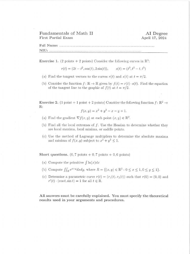 Solutions-FirstPartial 2024 | PDF