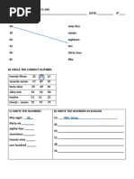 English Numbers 1 To 100 Worksheet | PDF