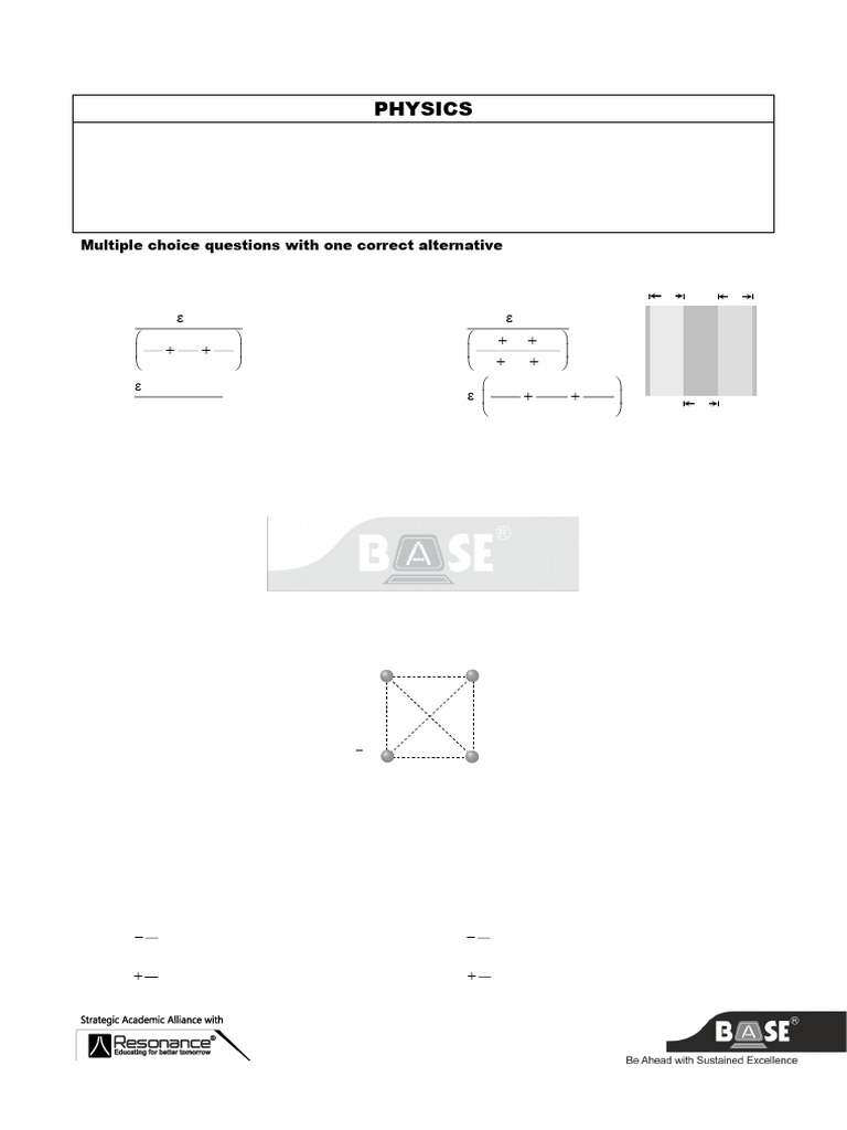 CET WS - 01 (Electric Charge and Fields, Electrostatic Potential and Capacitance) | PDF ...