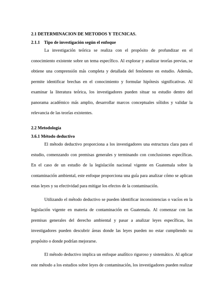 Determinacion de Metodos y Tecnicas | PDF | Método científico | Razonamiento deductivo