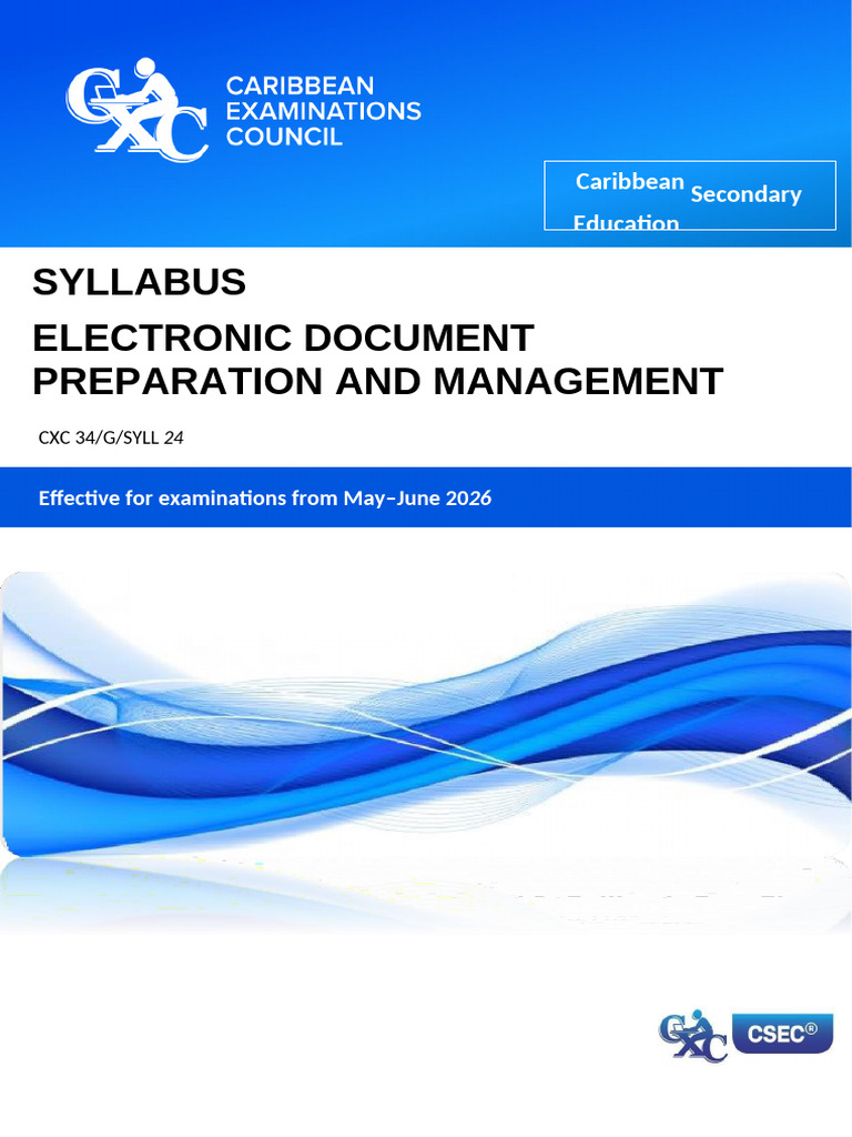Csec New Syllabus (1) | PDF | Educational Technology | Computer Data ...