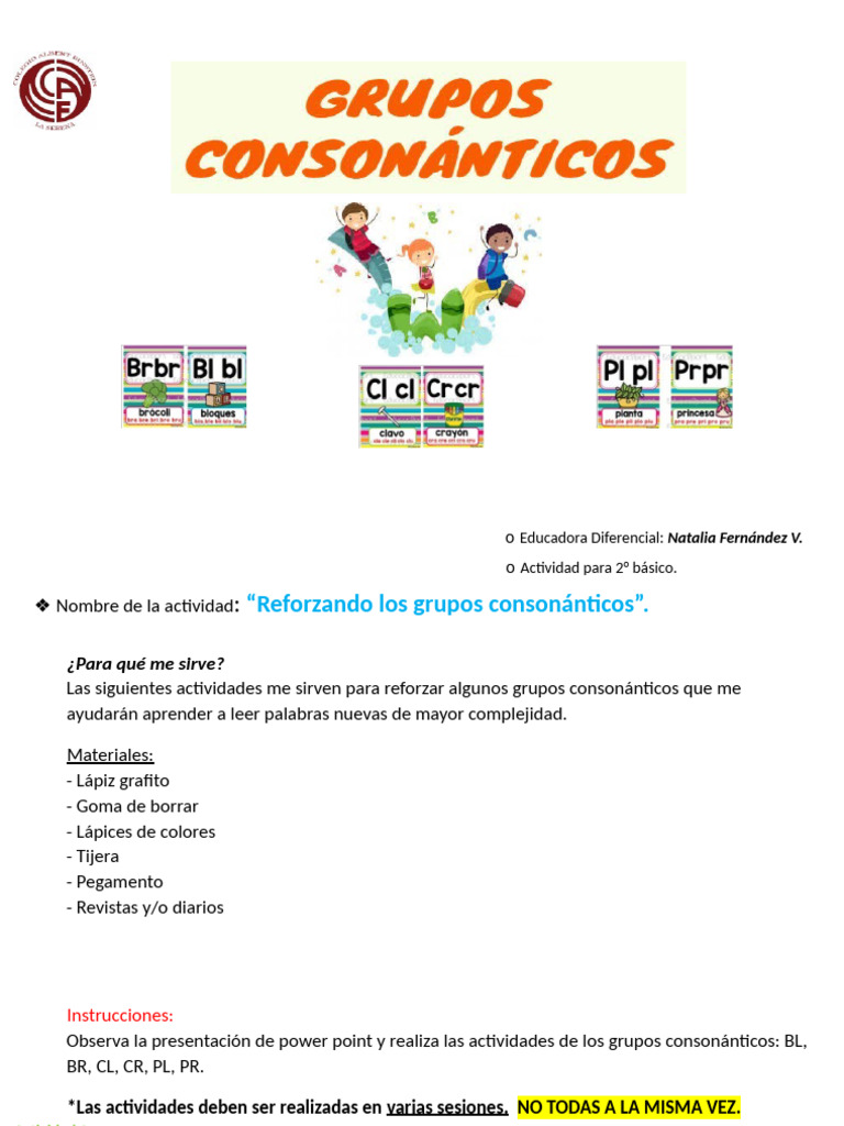 Grupos Consonanticos | PDF | Papelería | Implementos de escritura