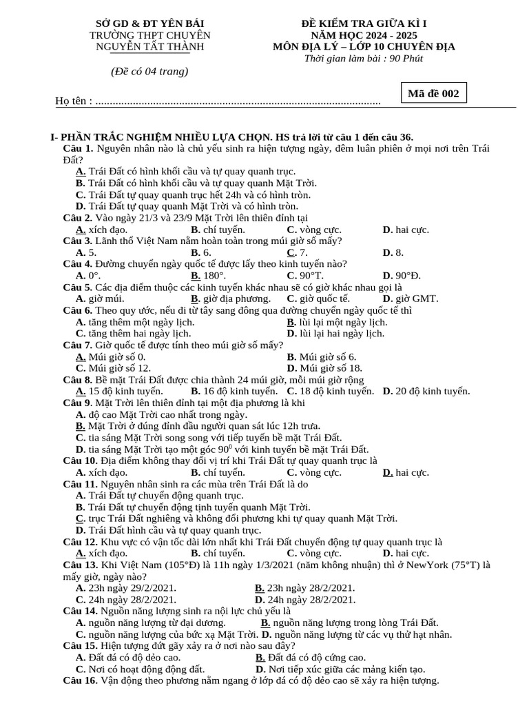ĐA đề 2 gk1 | PDF