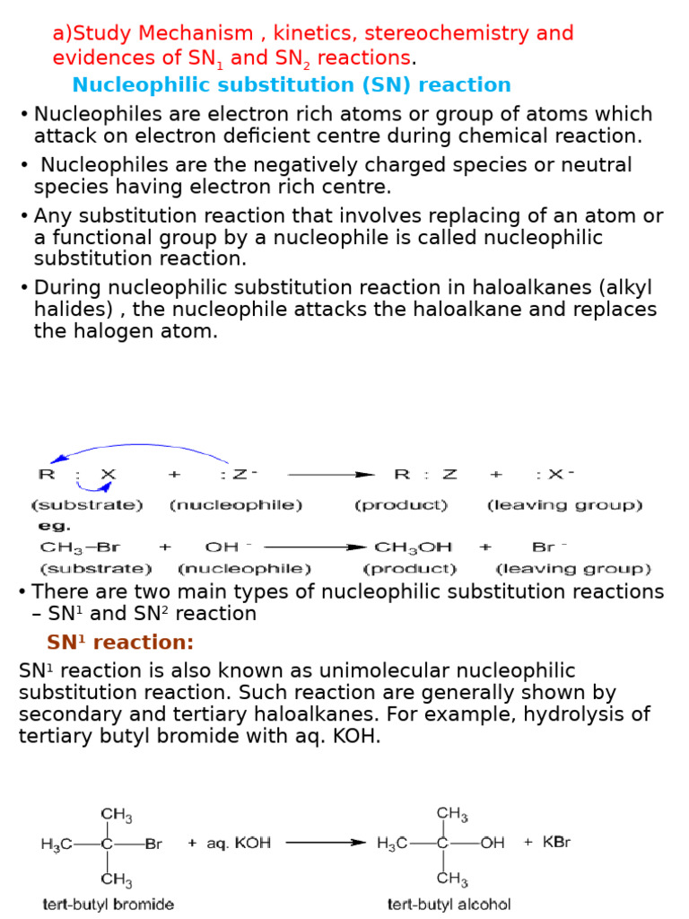 3.substitution Reaction | PDF | Chemical Reactions | Solvent