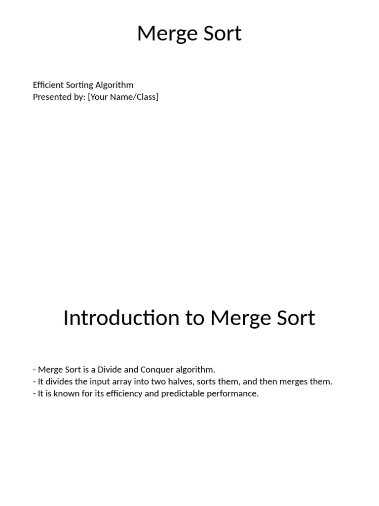 Merge_Sort_Presentation (1) | PDF
