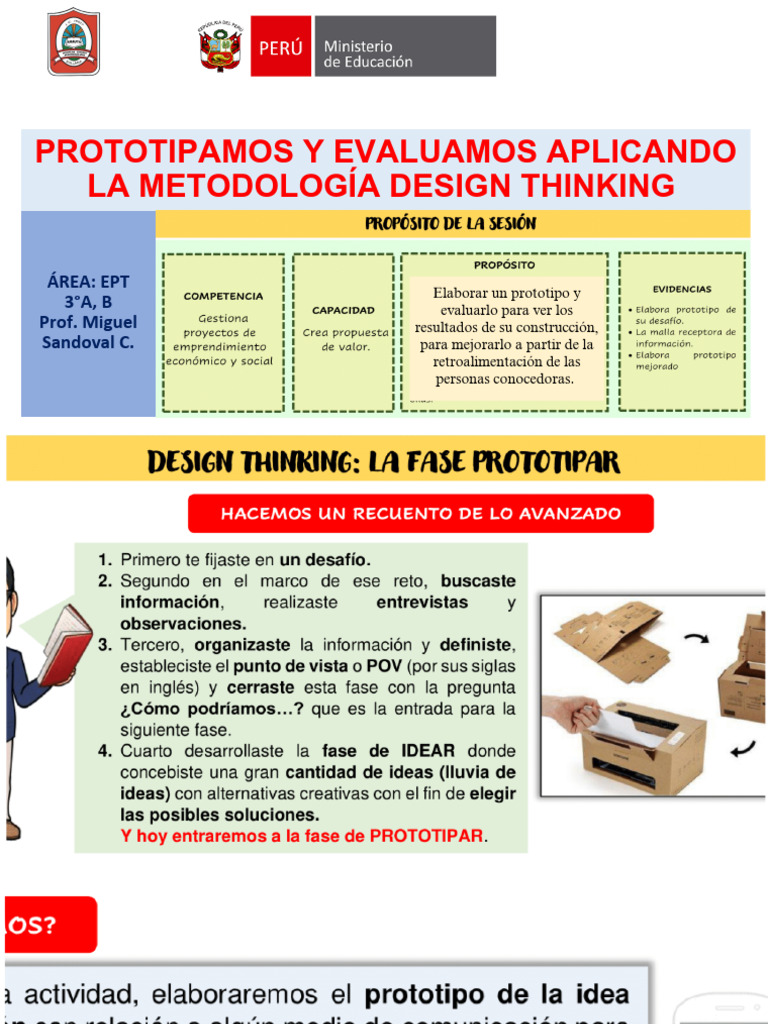 PROTOTIPAMOS Y EVALUAMOS APLICANDO LA METODOLOGÍA DESIGN THINKING - PPTX - 20250414 - 134823 ...