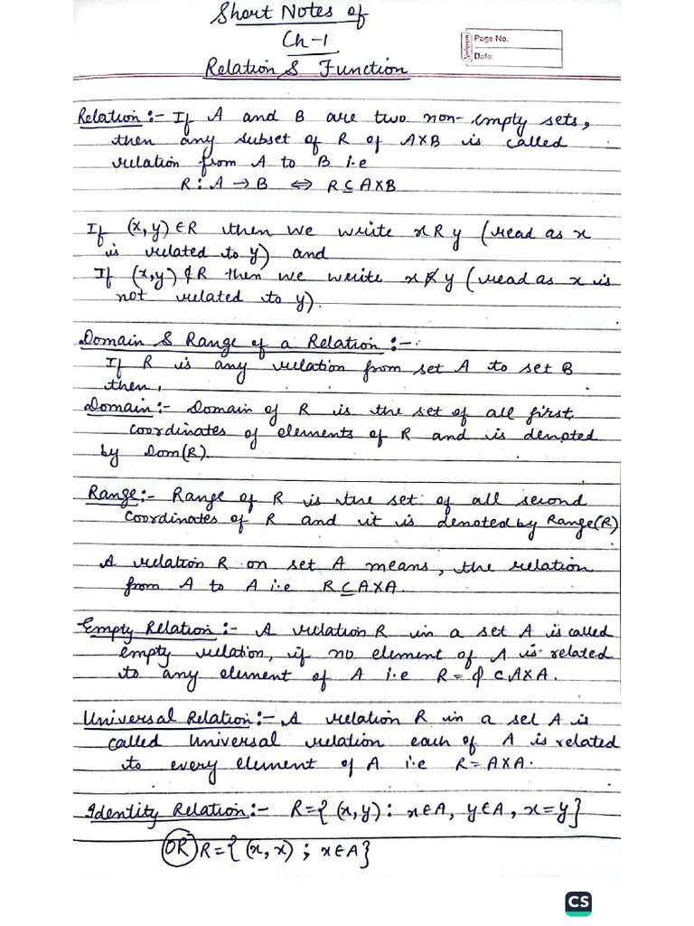 Short Notes of ch-1 | PDF