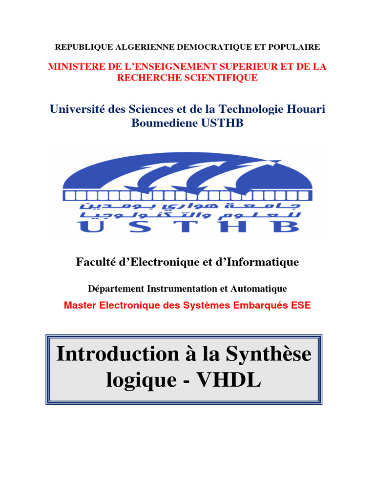 Introduction À La Synthèse Logique - VHDL | PDF | VHDL | Informatique