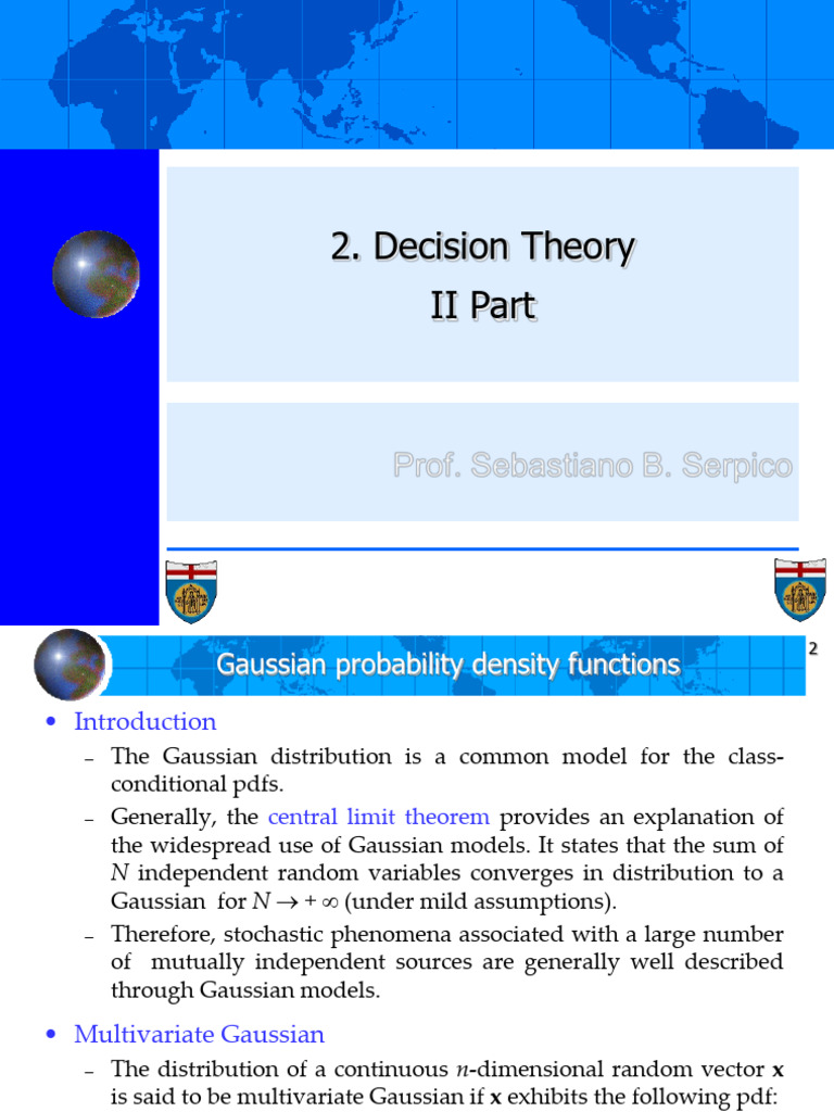 2. Decision Theory - II Part 9mar23 | PDF | Normal Distribution | Eigenvalues And Eigenvectors
