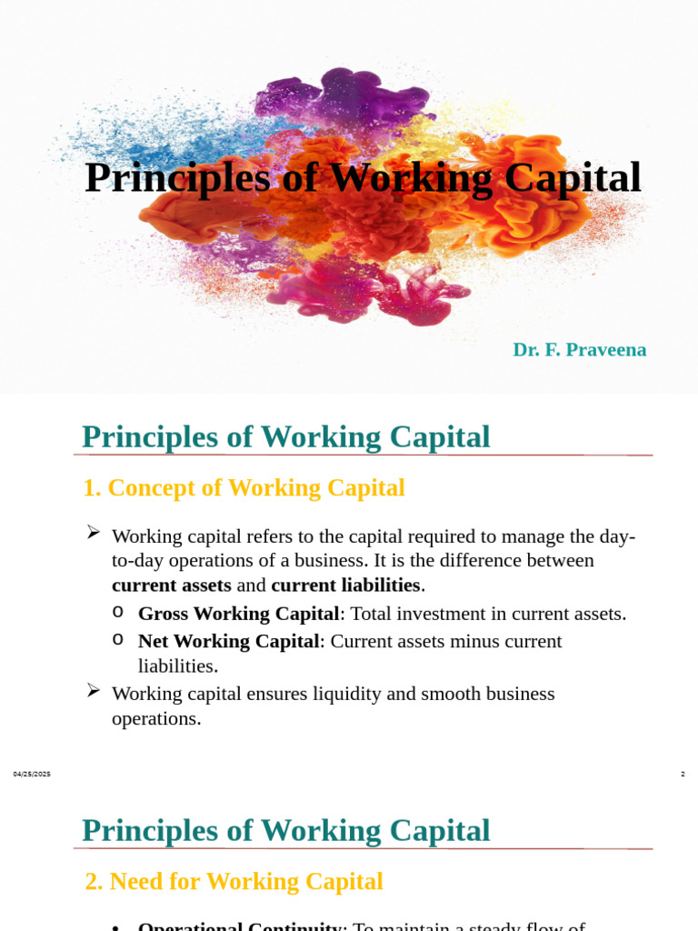 Principles of Working Capital | PDF | Working Capital | Finance & Money ...