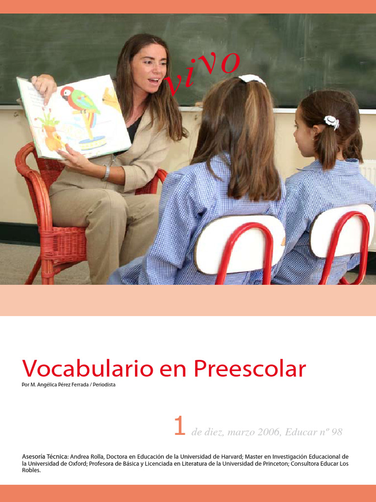 Vocabulario Esencial en Preescolar | PDF | Educación de la primera ...
