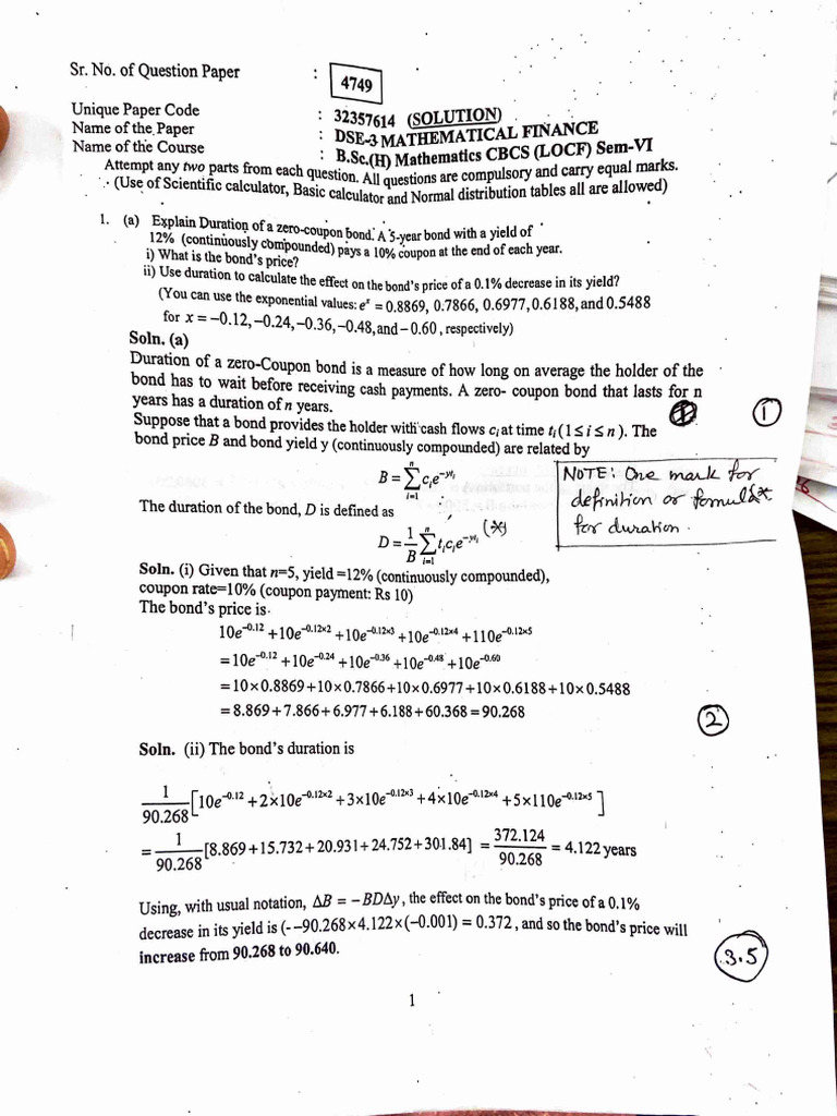 Finance Exam Solutions and Analysis | PDF | Bonds (Finance) | Option ...