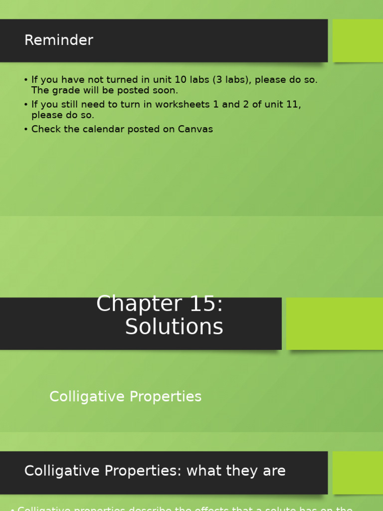 Unit 11 Notes-Colligative Properties Chem | PDF | Continuum Mechanics ...