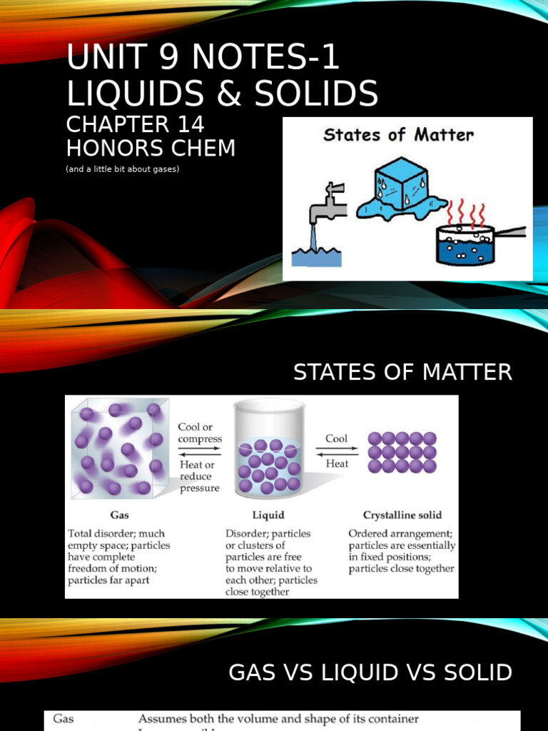U9 Notes-1 CH 14 States of Matter Notes HCHemi | PDF | Gases | Evaporation