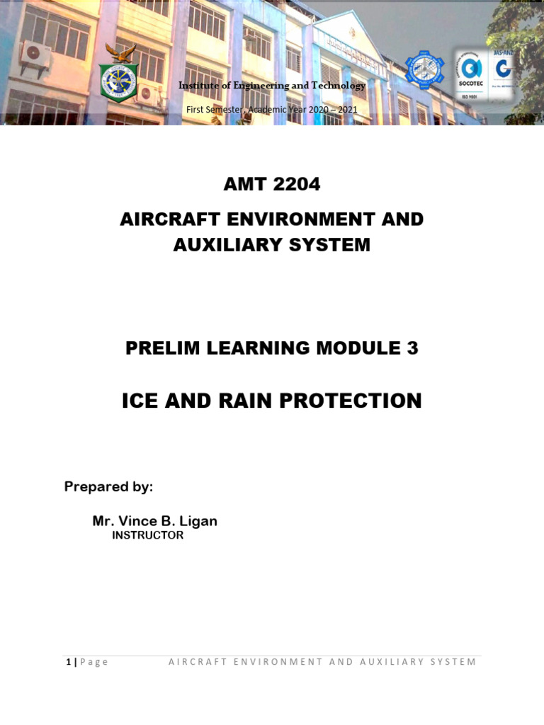 Prelim Module 3 Ice and Rain Protection | PDF | Frost | Ice