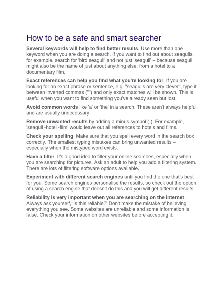 Smart Search Tips for Safer Browsing | PDF