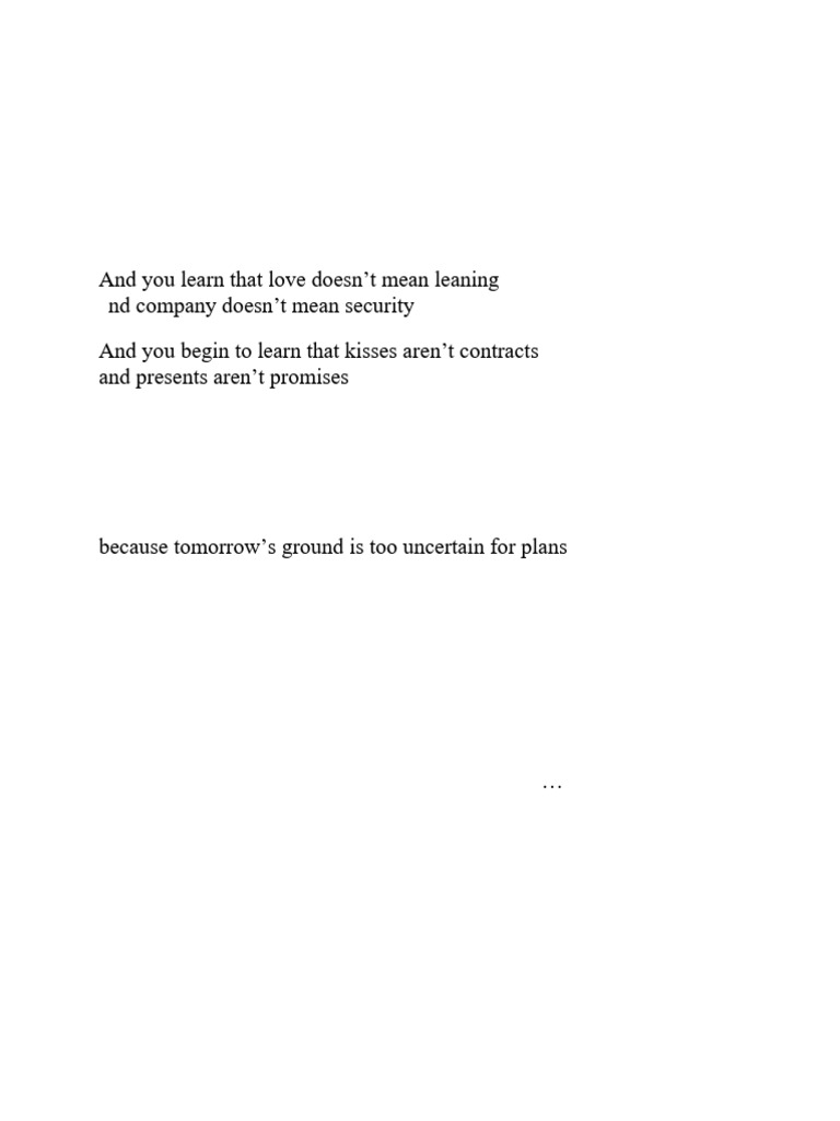 After A While: A Poem by Shoffstall | PDF