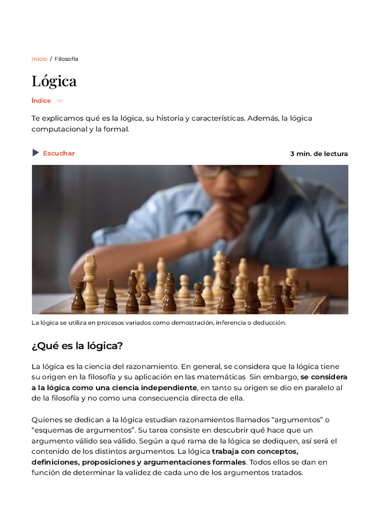 Lógica - Qué es, concepto y diferentes tipos de lógica | PDF | Lógica ...