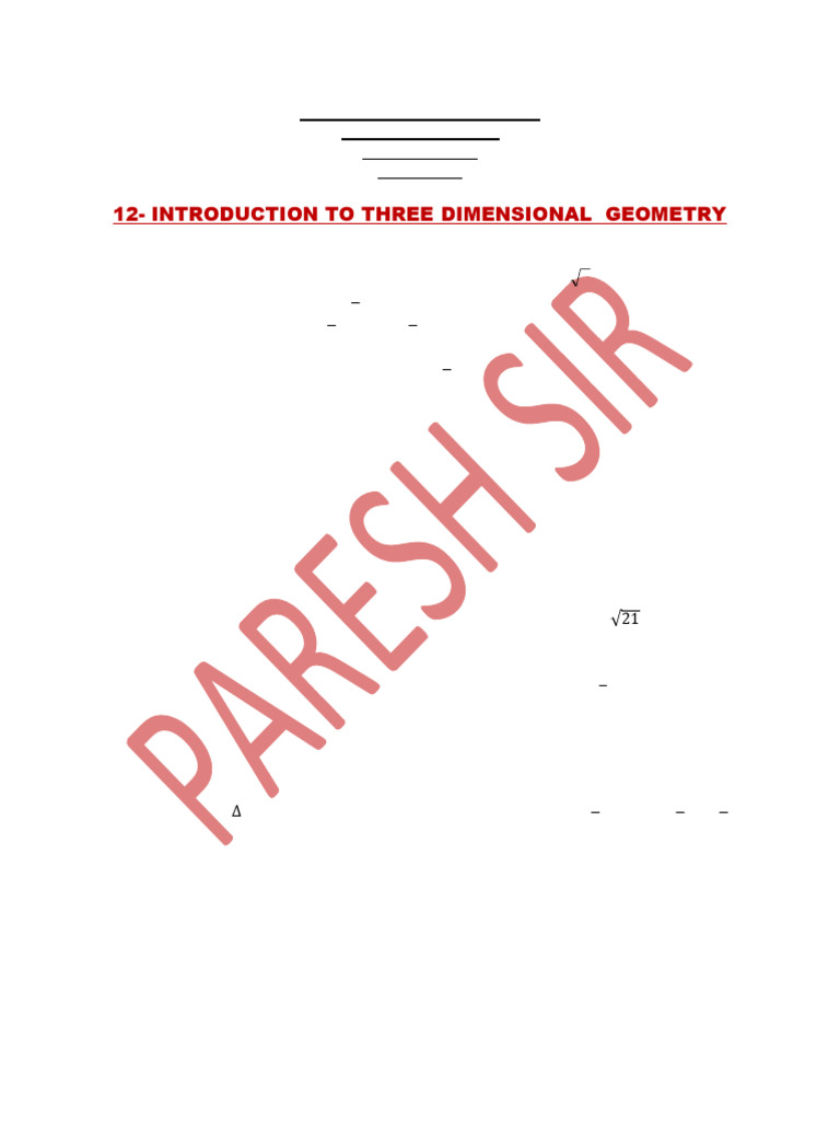 Xi - 3D Geometry | PDF