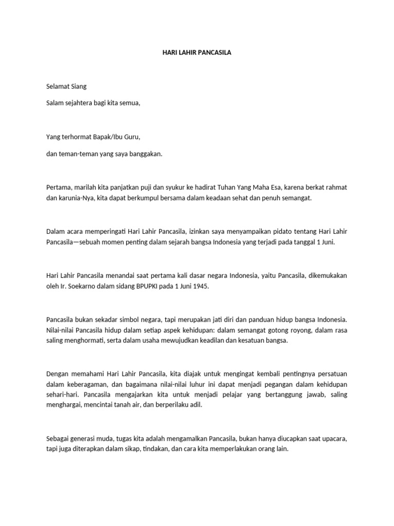 Peringatan Hari Lahir Pancasila 1 Juni Pdf 7627
