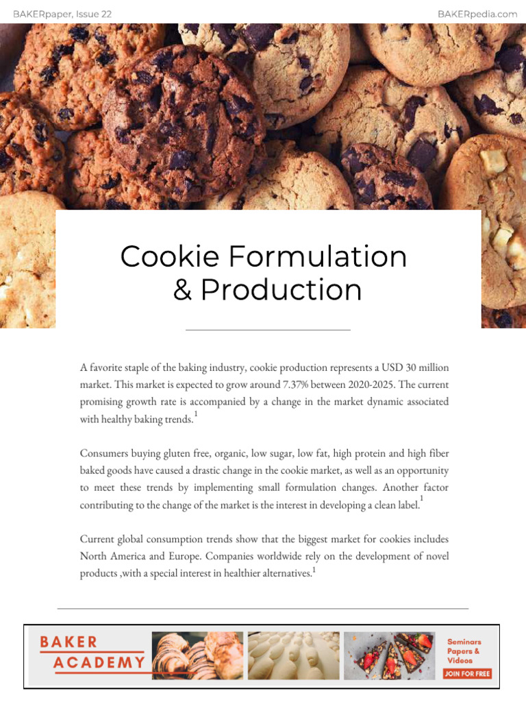 Cookie Formulationand Production BAKERpaper | PDF | Flour | Chocolate